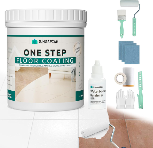 All-In-One Interior Floor Coating Kit, Water-Based & Low Odor One-Step ...