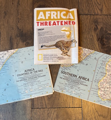 Africa Maps, 1963, 1962, 1990 from National Geographic Society-LOT of 3 ...