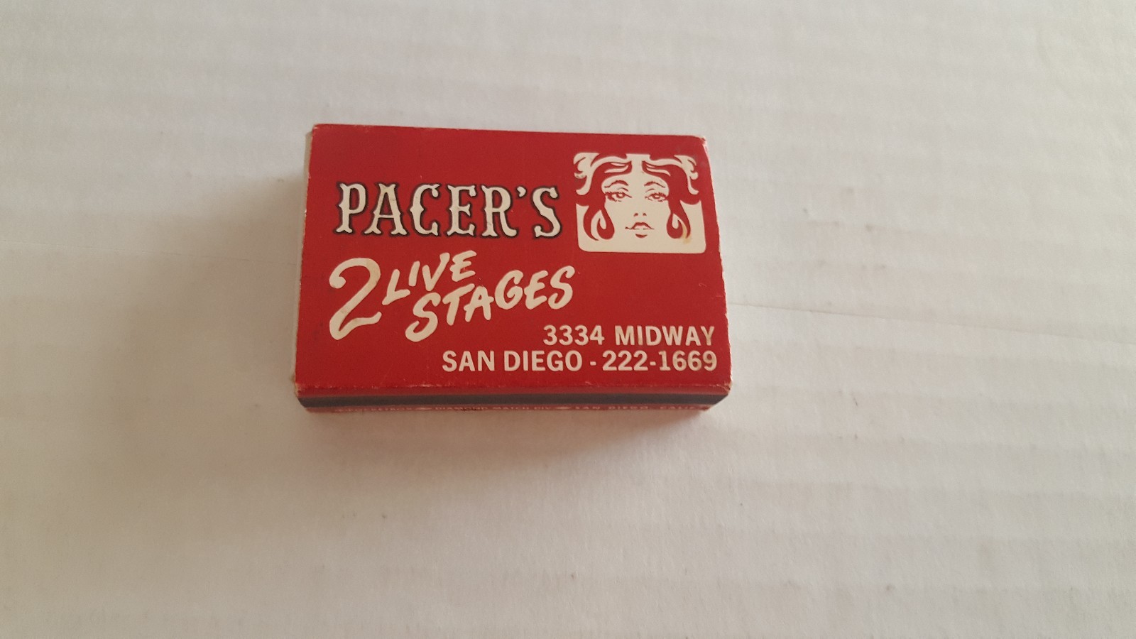 Matchbook box Pacers strip bar just a kiss away girlie San Diego looks ...