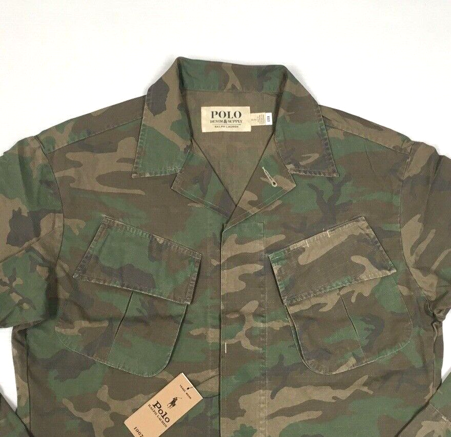 Polo Ralph Lauren Military Army Camo Officer Soldier Camp Overshirt ...