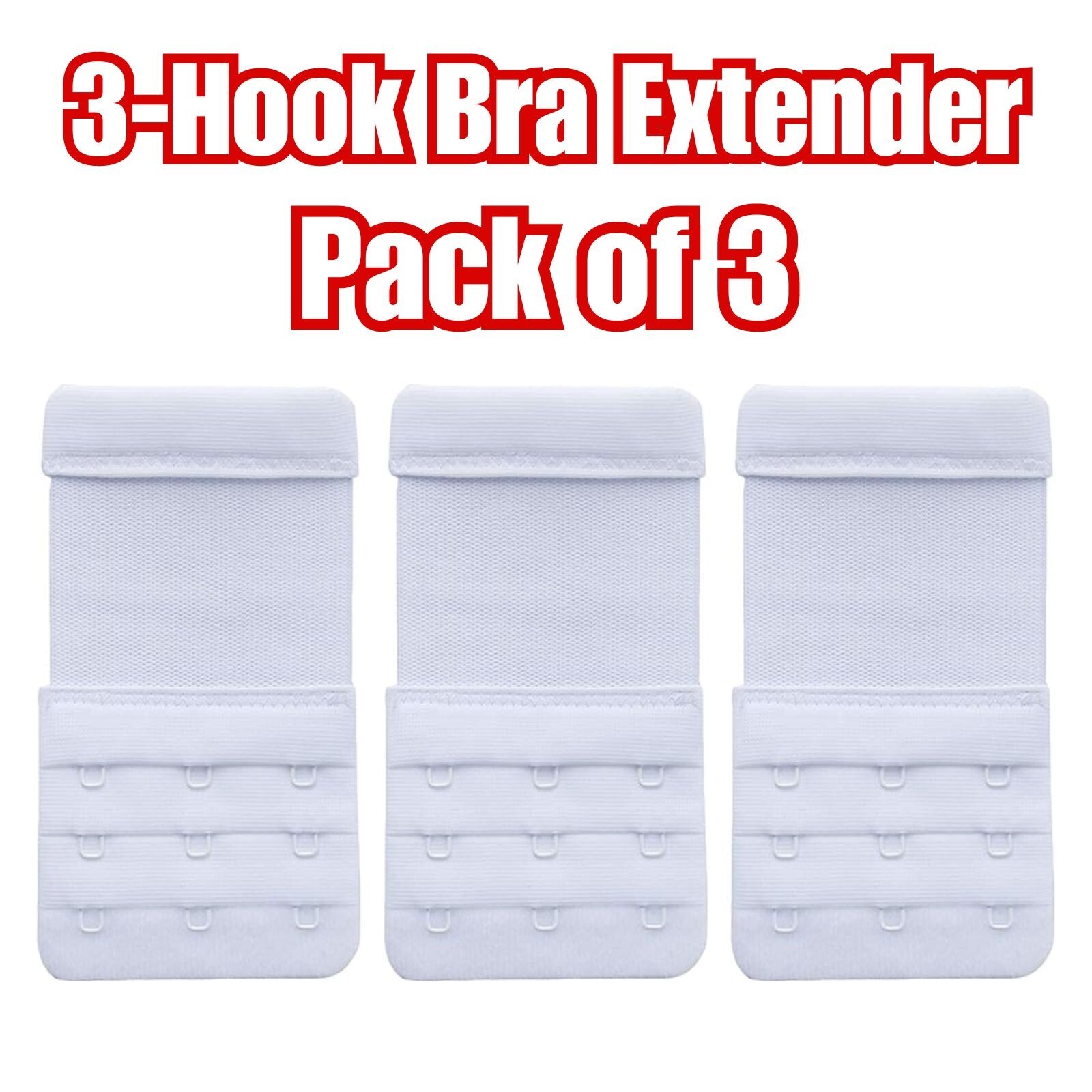 Women Bra Extender 3 Hook, 3 ROW Ladies Bra Extention Strap Back Clip ...