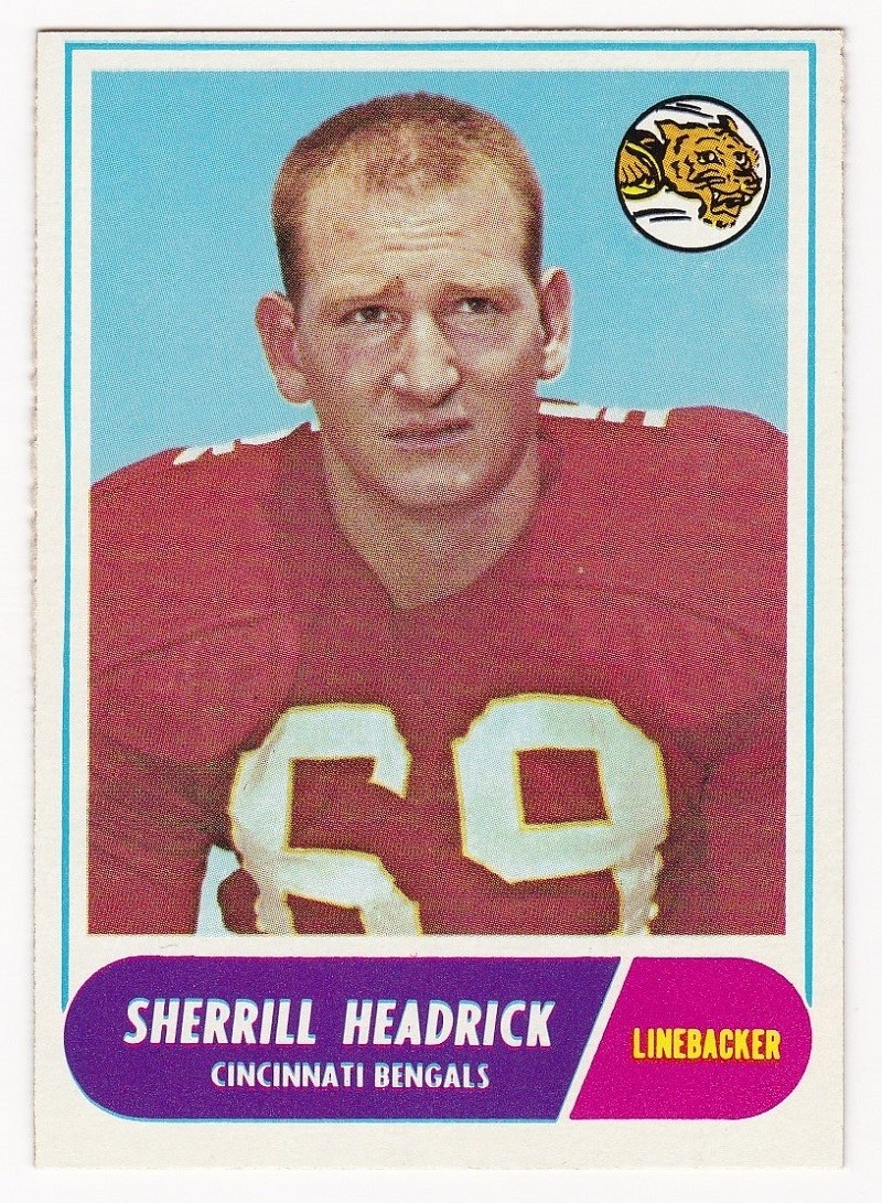 SHERRILL HEADRICK 1968 Topps Football # 96 Cincinnati Bengals Ex Plus ...