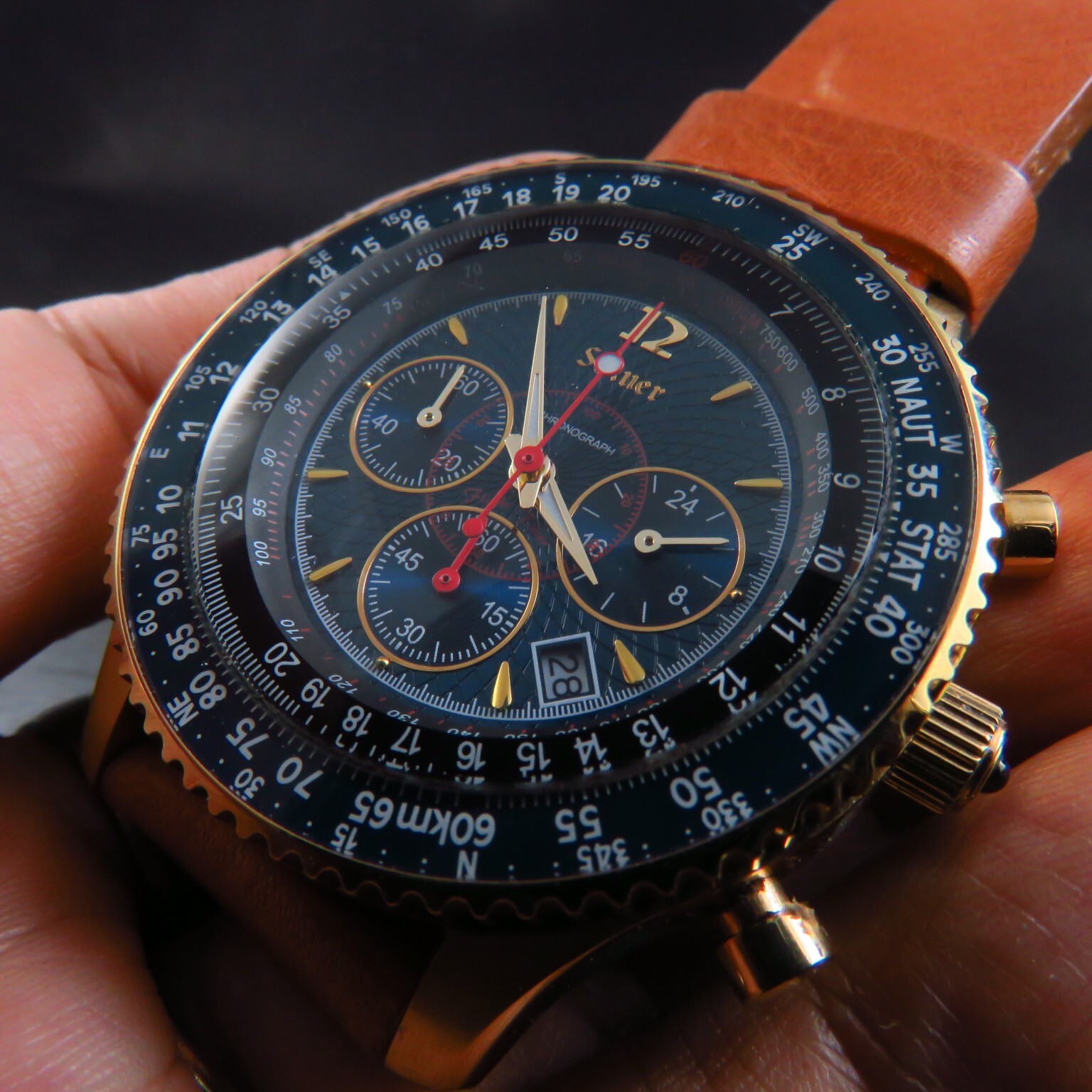Stauer Chronograph 24 Hours Pilot Quartz Men Watch | eBay