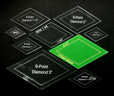 Acrylic Template "6-Point Star/Diamond"for English Paper Piecing Fabric ...