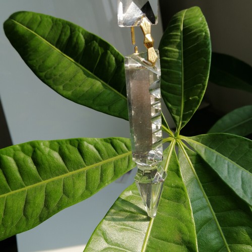 10Pcs 76mm Rocket Head &Square Beads Crystal Chandelier Parts Golden ...