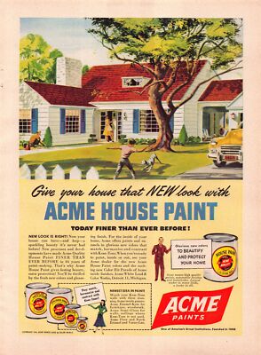 1940s Acme Paints House Paint Product Print Advertisement Ad 1949 | eBay