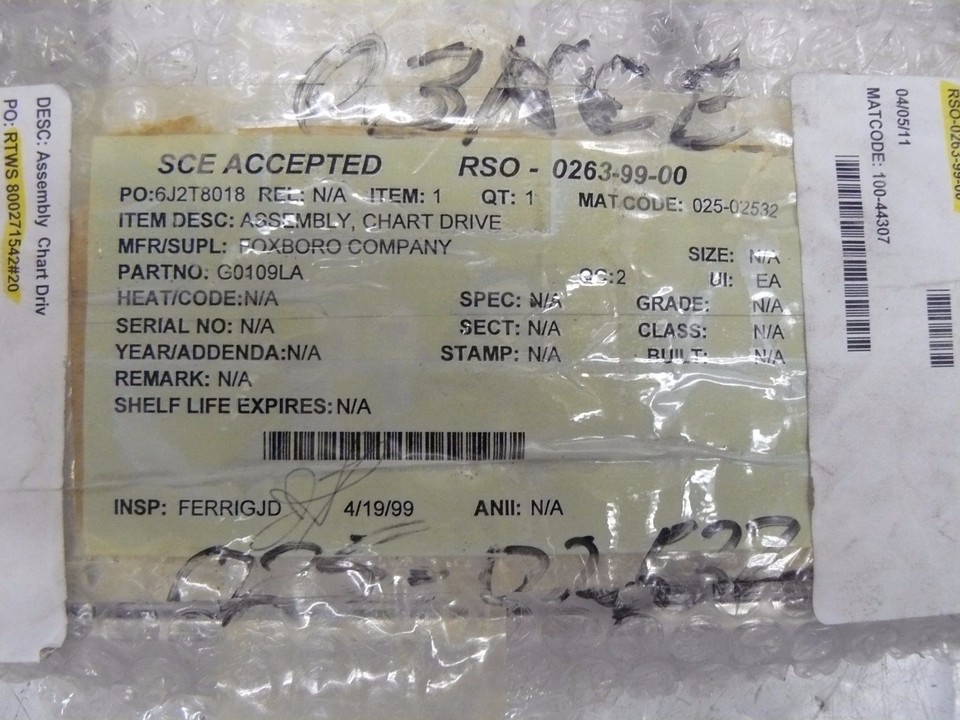 FOXBORO G0109LA CHART DRIVE ASSEMBLY NEW | eBay