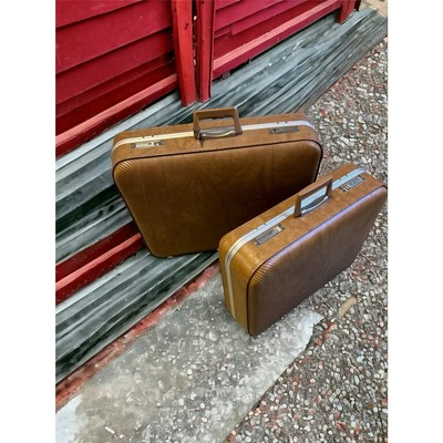 Vintage Leather Suitcases Luggage set of 2 Tan - great for travel or ...