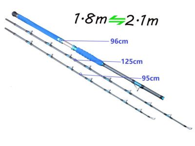 Double tips game fishing Pelagic 2 Sections boat fishing rod 35kg ...