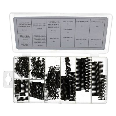 114pc Compression Spring Extension Tension Extended Springs Coil Black ...