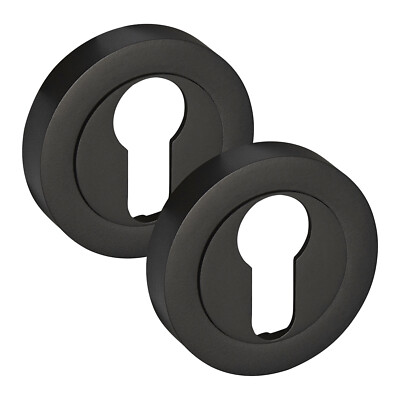 Euro Keyhole Cover Pair in Matte Black | Euro Profile Escutcheons | eBay UK