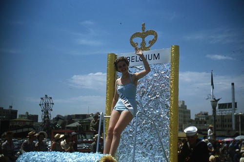 1950s Red Border 35mm Slide Kodachrome Miss Universe Parade Float Miss ...