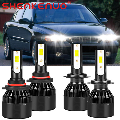 For Volvo S60 V70 2001-2004 4X 6000K Front LED Headlight Bulbs Combo ...