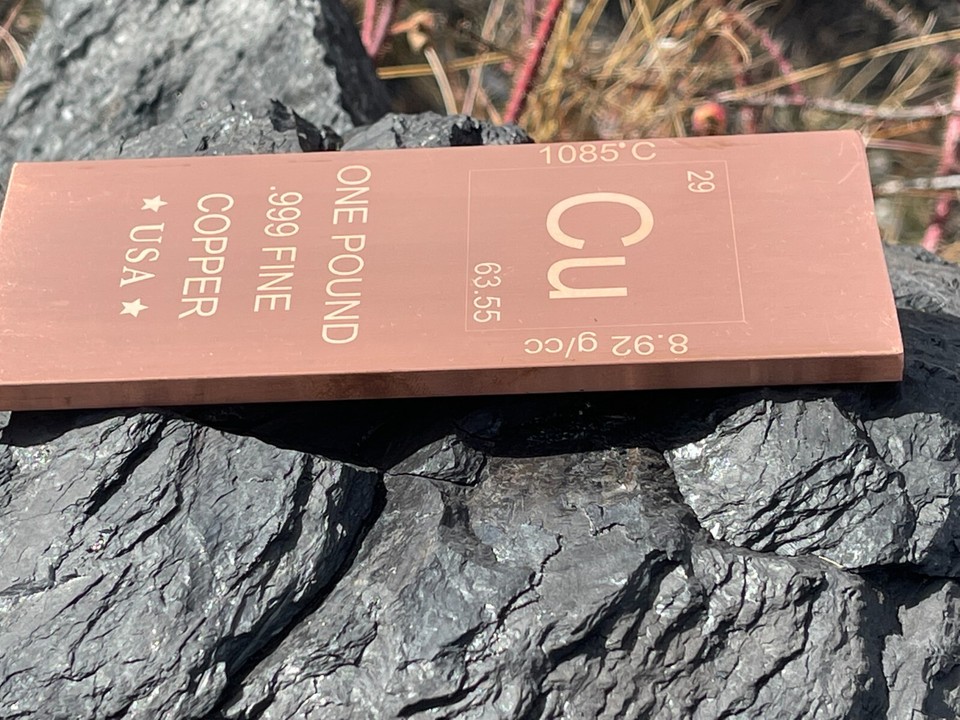 1 lb Copper Ingot Bar /Chemistry Element Design /14.58 oz/454 g Fine Cu ...