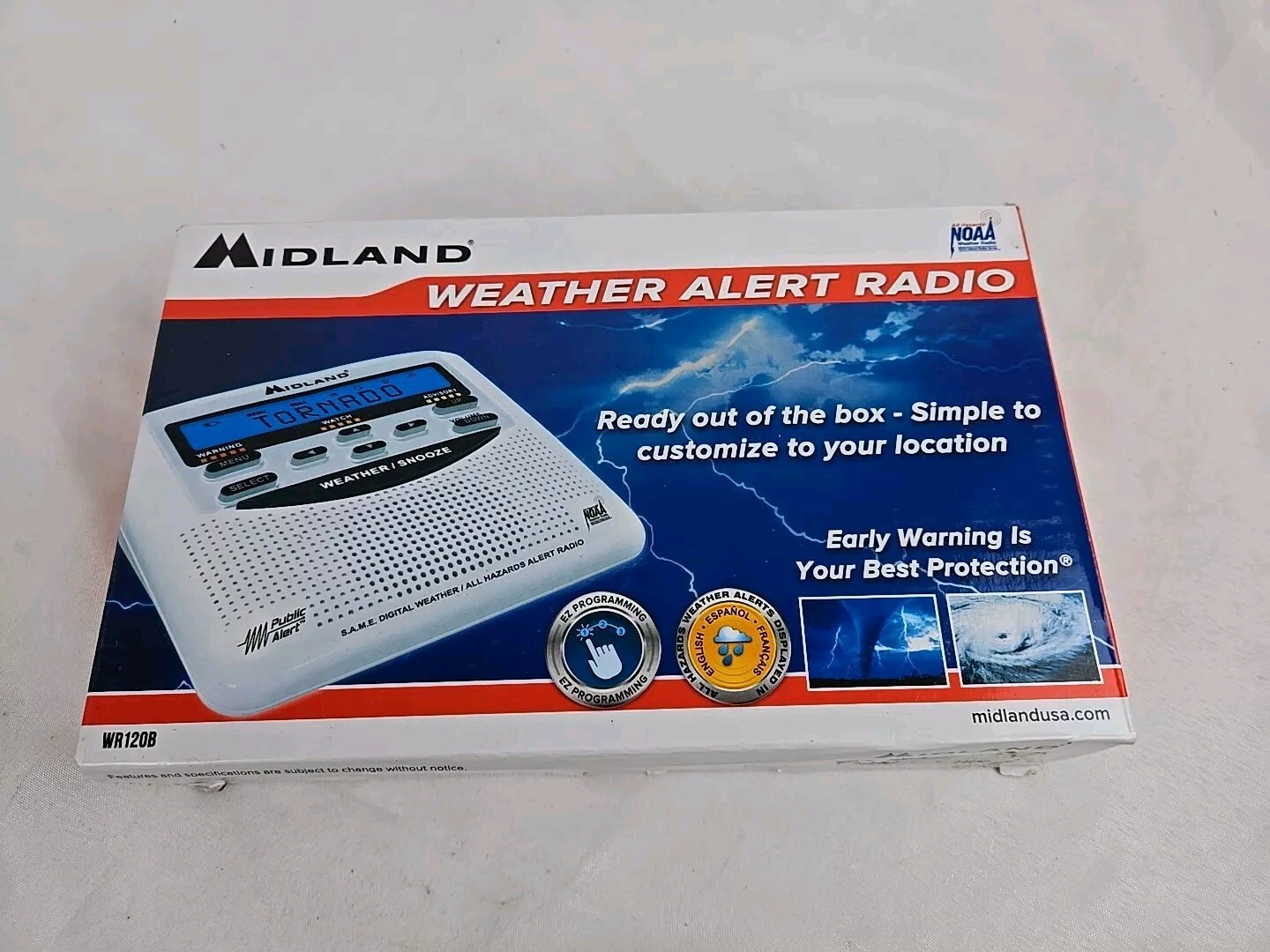 Midland Weather Alert Radio with NOAA All Hazard NEW WR120B NEW FREE ...