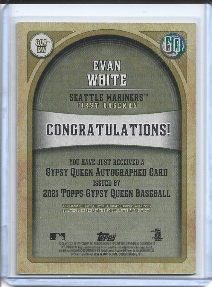 2021 Topps Gypsy Queen - Gypsy Queen Autographs #GQA-EW Evan White (AU ...