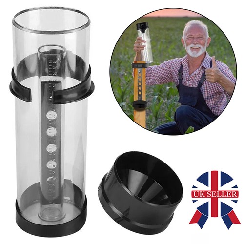 Professional Rain Gauge Cylinder Rainfall Catcher Reader 250mm Capacity ...