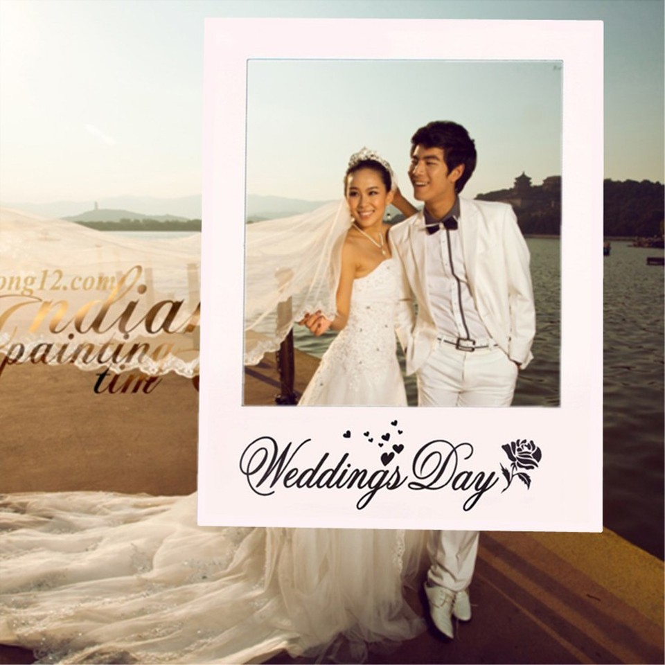 Wedding Day Photo Frame DIY Photo Props Creative Photo Booth Wedding ...