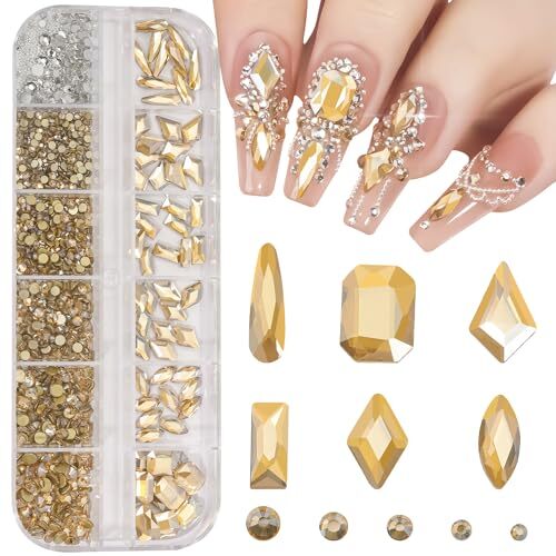 Multi Shapes 3D Glass Crystal Nail Rhinestones Kit Mix 0.8mm B ...