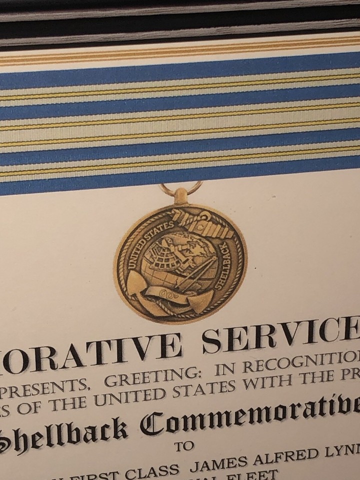 NAVY SHELLBACK COMMEMORATIVE MEDAL CERTIFICATE ~ Type 1 | eBay
