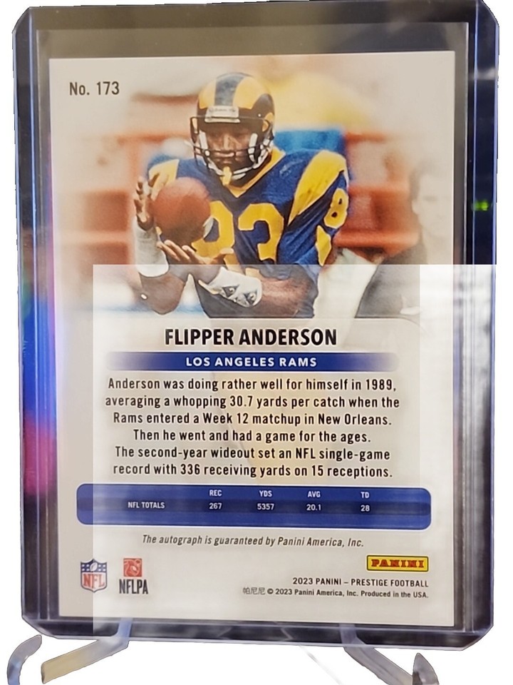 Flipper Anderson 2023 Panini Prestige Xtra Points Red Auto Autograph ...