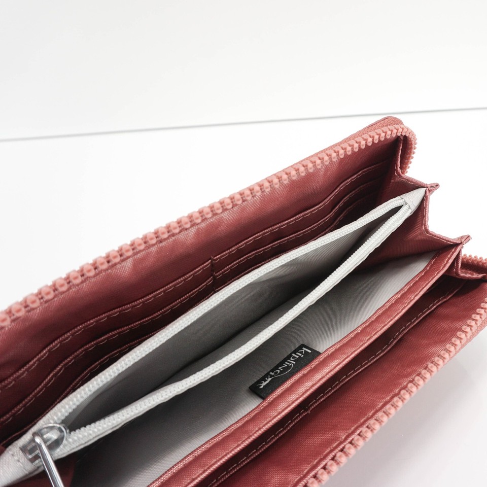 Kipling Alia Large Zip Around Wristlet Wallet KI2512 Polyamide Copper ...