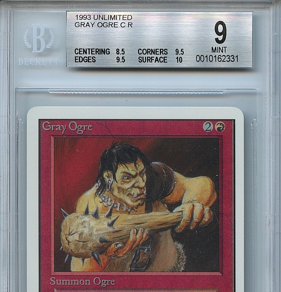 MTG Unlimited Gray Ogre BGS 9.0 (9) Mint Magic WOTC Amricons 2331 BC5 ...