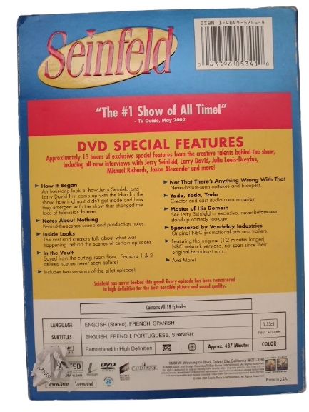 DVD - SEINFELD Season 1 - 7 Box Set 1, 2, 3, 4, 5, 6, 7 (24 discs ...
