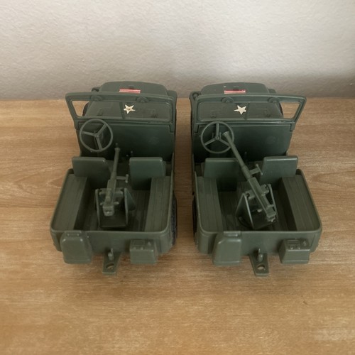 Lot Of 2 Vintage Tim-Mee PROCESSED PLASTICS U.S. Army Jeep with Machine ...