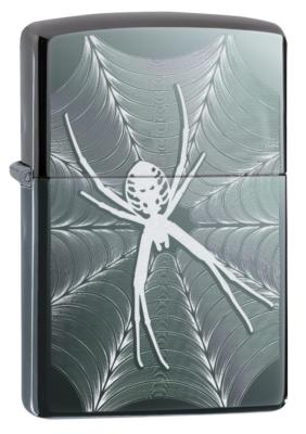 Zippo Windproof Spider & Web Design On A Black Ice Lighter, 29733, New ...