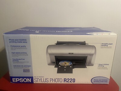 Epson Stylus R220 Digital Photo Inkjet Printer w/CD/DVD Printing NEW ...