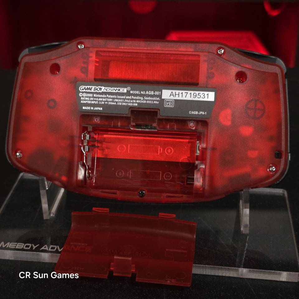 Clear Red Game Boy Advance GBA Console with iPS V5 Backlight Backlit ...