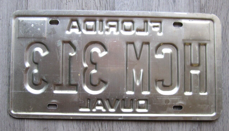 1986 Florida License Plate Duval County Tag October sticker HCM 313 | eBay