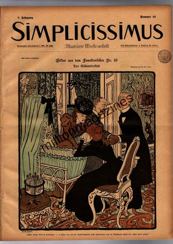 1897 Simplicissimus - Art Nouveau - Death of a baby; Alcohol ...