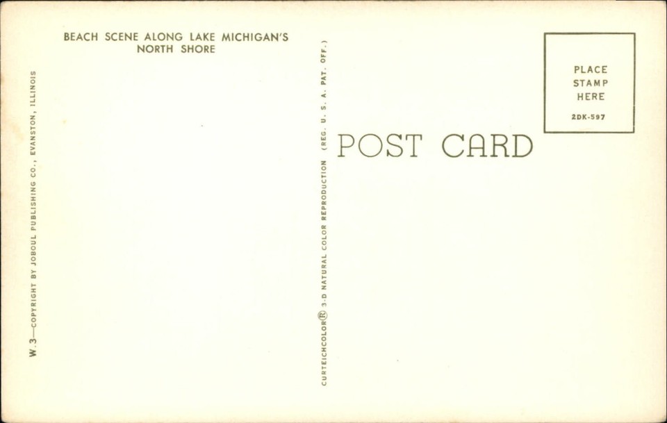 Michigan North Shore scene along lake beach ~ postcard sku771 | eBay
