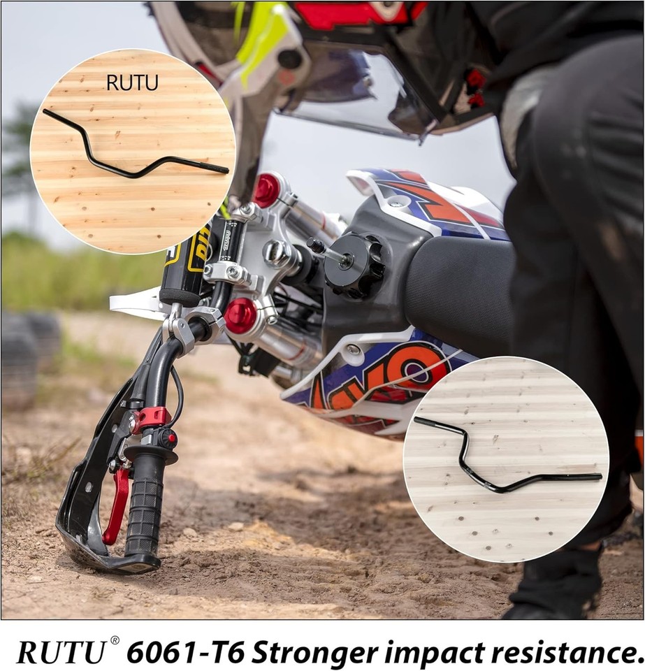 RUTU 7/8" Dirt bike Handlebars with Foam Pad - Motorcycle Handlebars ...