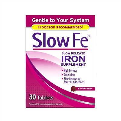 Slow Fe Iron Supplement Tablets, Slow Release, High Potency, 30 Ct | eBay