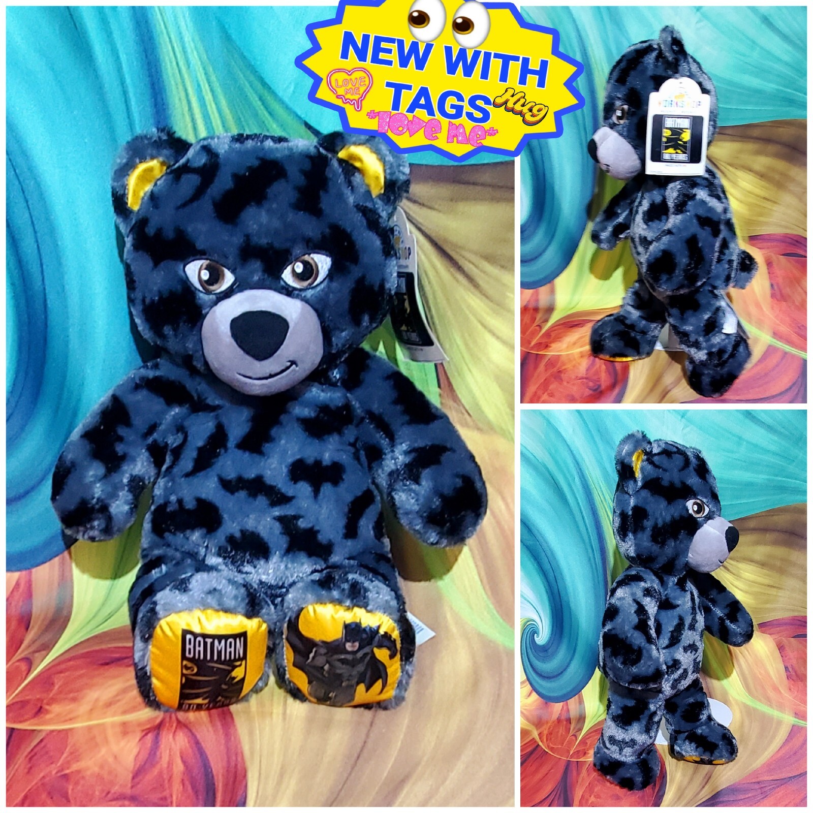 Build a Bear Batman 80th Anniversary DC Comics Plush BABW Stuffed Teddy ...