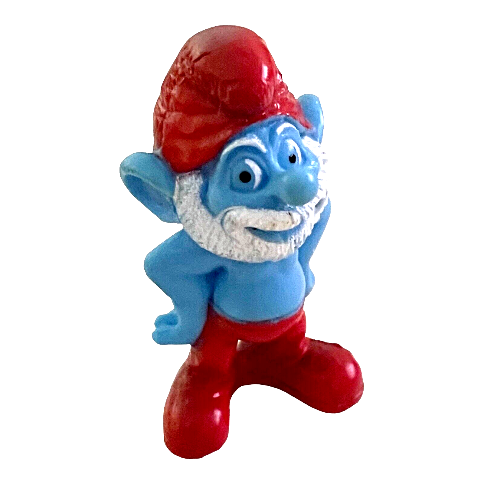 Smurfs Papa Smurf Miniature Figure Figurine Plastic 1.75" Hands on Hips ...