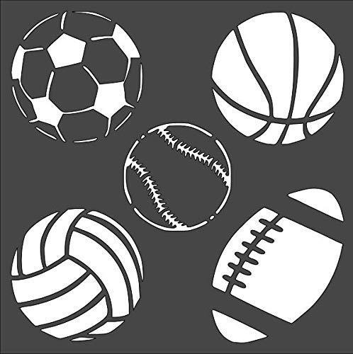 Custom Cut Stencil for Arts & Crafts - Sports Balls for Painting ...