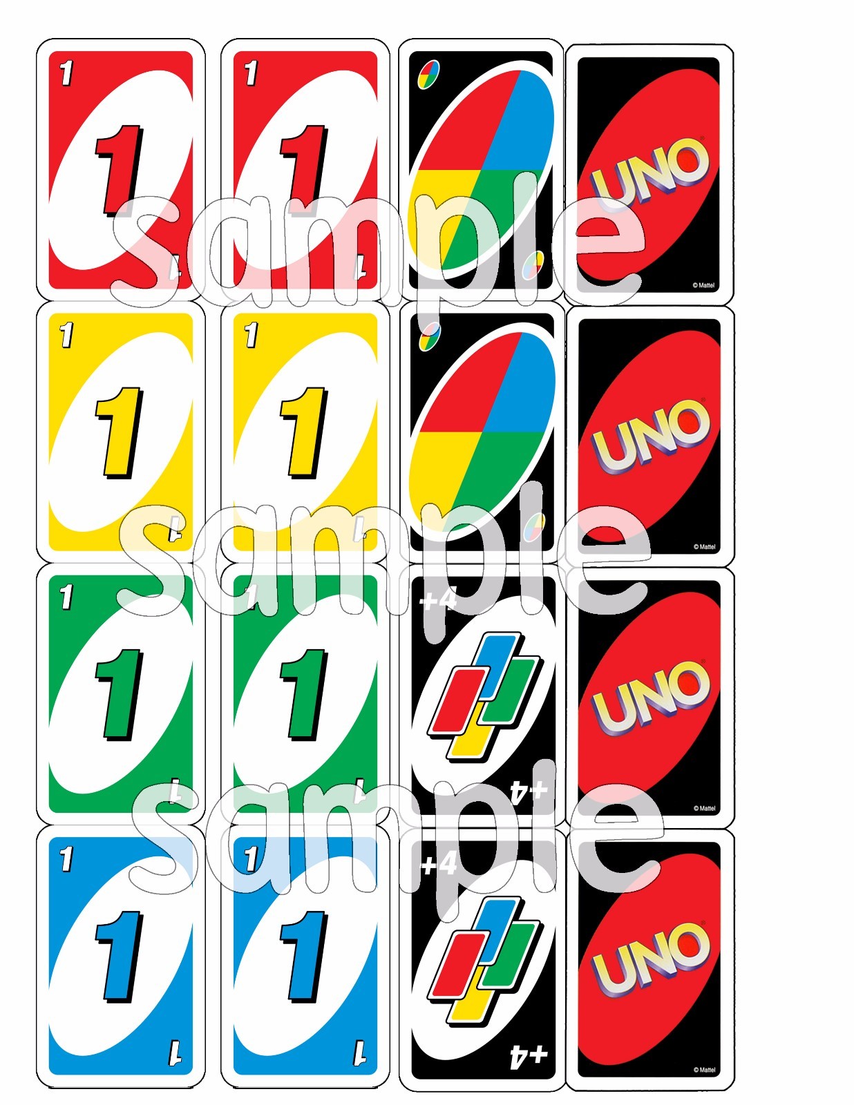 EDIBLE Uno cards Cake Stickers! cut outs side of cake Sugar topper ...