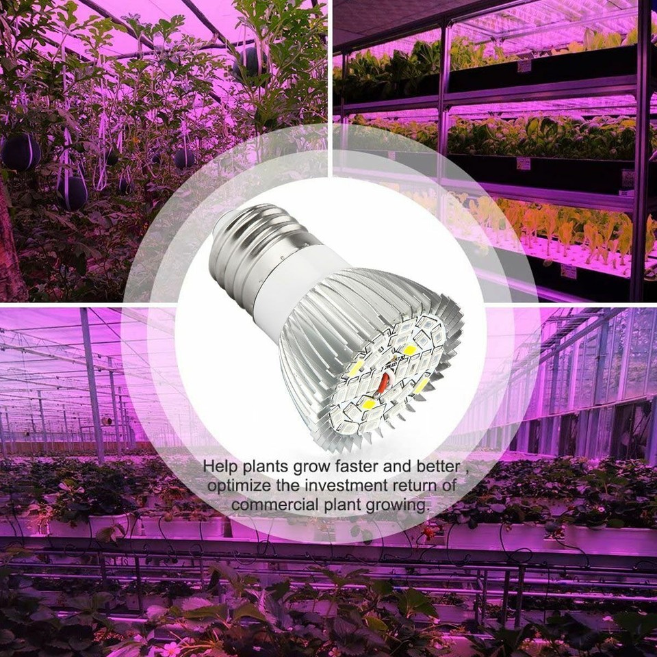 4Pcs 28W Full Spectrum E27 E26 LED Grow Light Bulb Lamp Veg Bloom ...