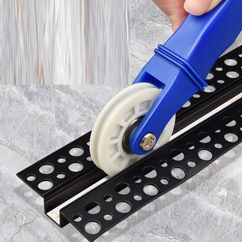 Plastic U-Groove Wheels Blue Roller Mounted Wood Pressing Strip Channel ...