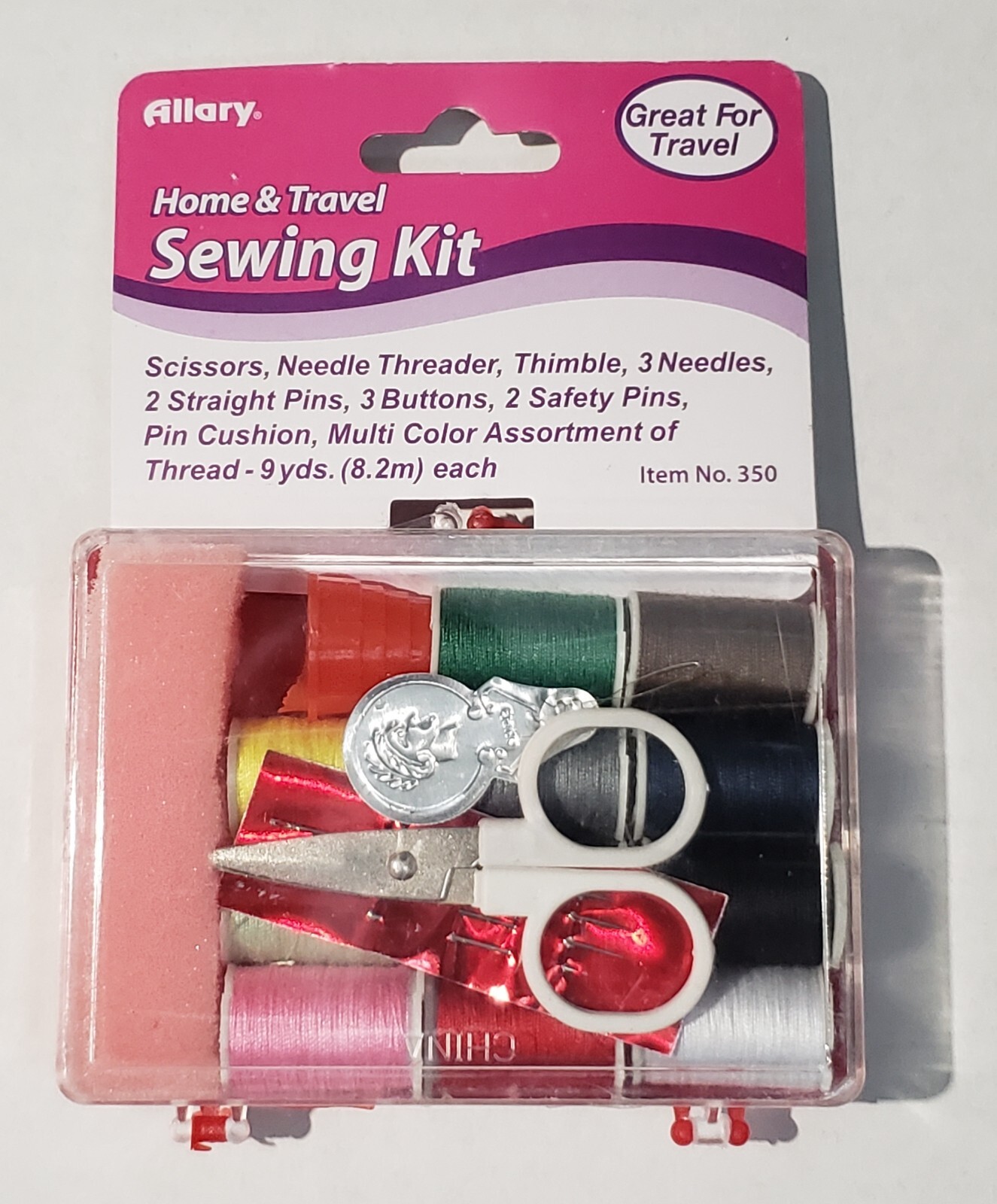 Allary Sewing Kit for Home, Car or Travel~ Thread, Buttons, Pins ...