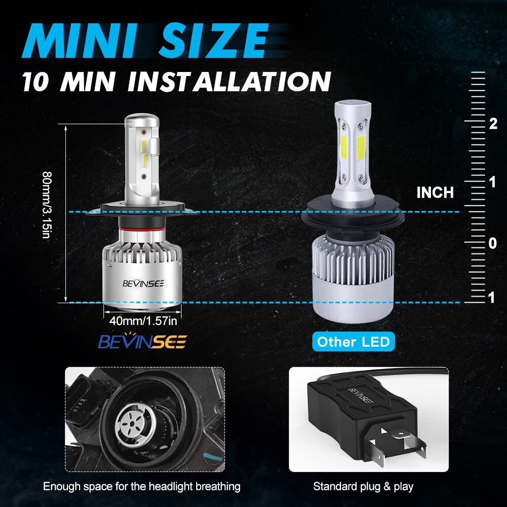 H4 LED Headlight Globes 60W 6000K Hi/Low Beam Bulbs For Mazda Tribute ...