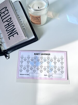 Baby Savings Challenge Cash Envelope Insert Water Resistant Budget ...