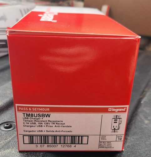 Case of 10 Legrand Dual USB 2.1 Charger / Receptacle Outlet - TM8USBW ...
