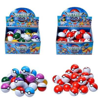 24 Mini 2” Pokeballs with 24 Random Action Figures Kids Bday Party Gift ...