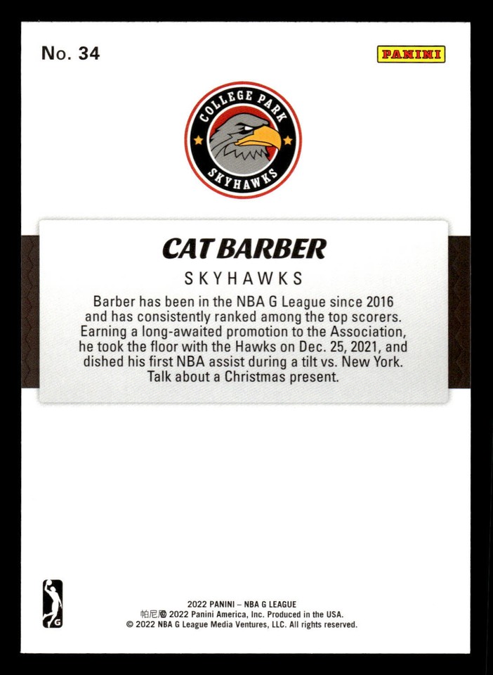 2021-22 Panini NBA G League Box Set Cat Barber #34 | eBay
