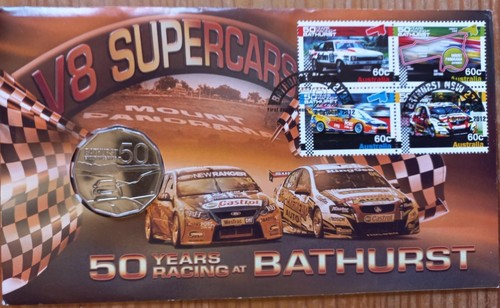 V8 Supercars 50 Years of Racing at Bathurst 50 cent coin on pnc | eBay Australia